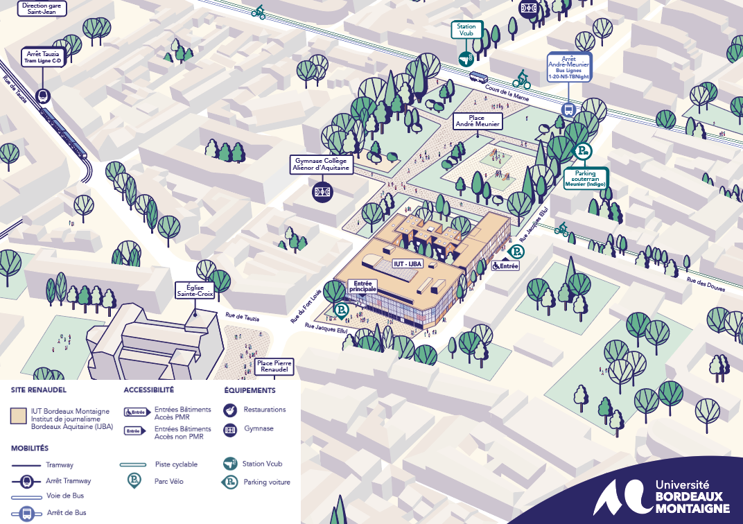 Nouveauté - Plans de l’Université Bordeaux Montaigne à Pessac et ...